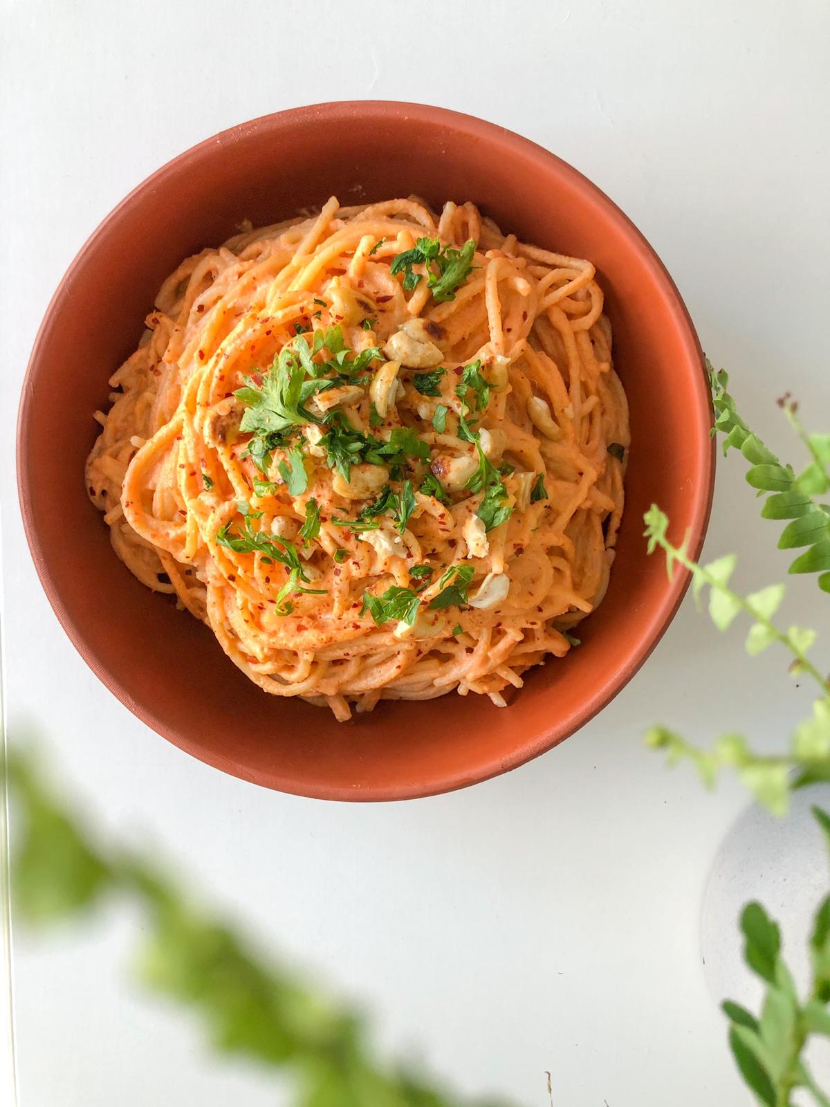 Roasted Tomatoes & Red Pepper Spaghetti - The Guilt-Free Kitchen | All ...